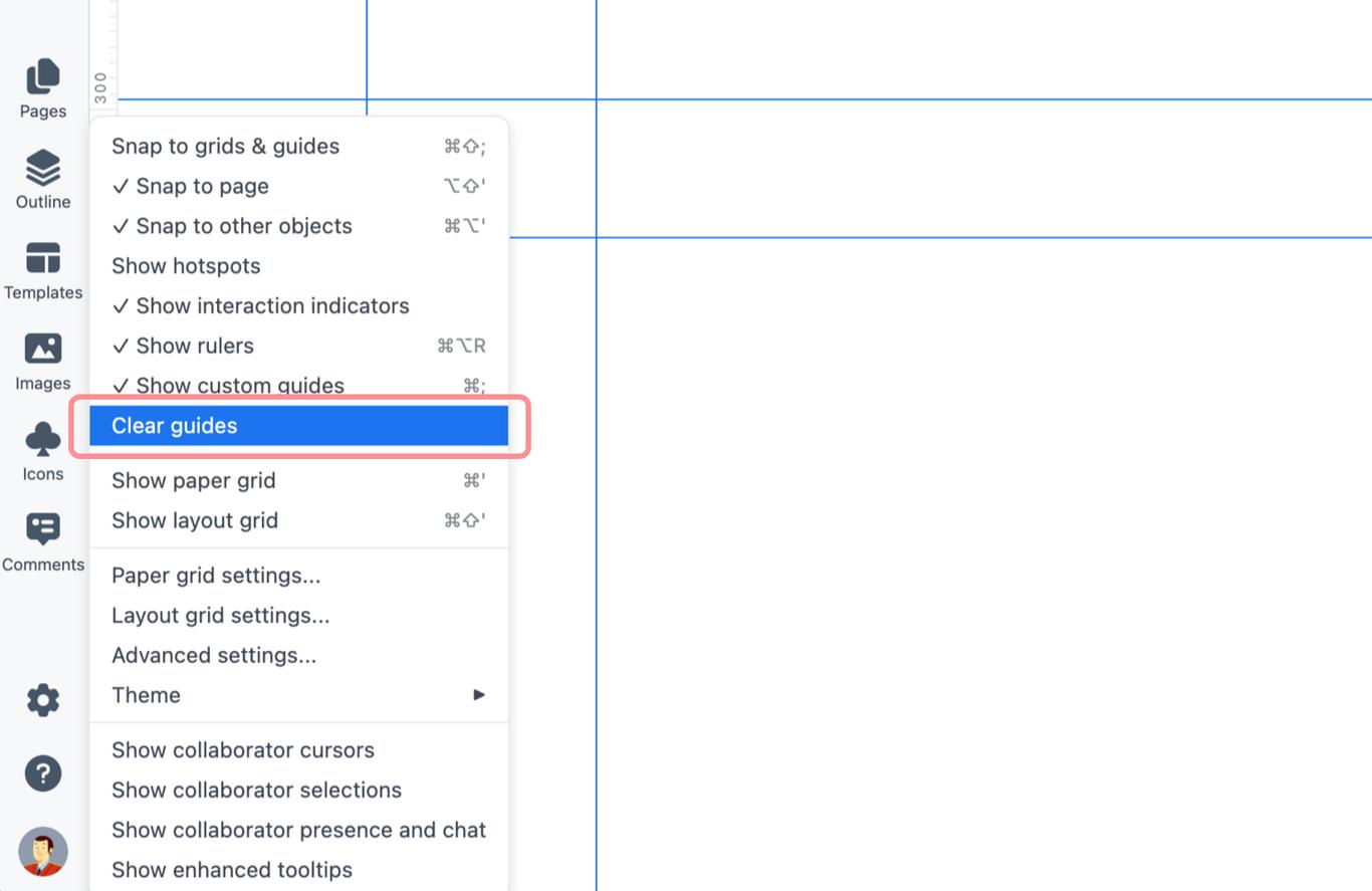 Themes, rulers, guides and grids | Moqups Help Center
