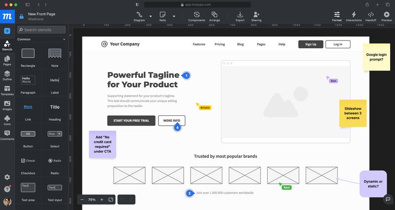 Easy Wireframe Tool For Your Whole Team