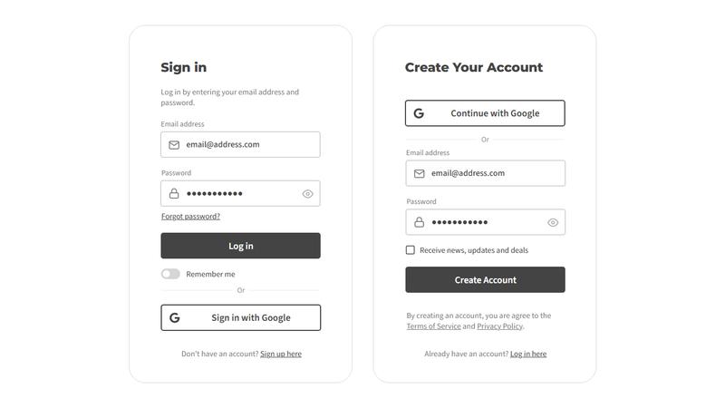 Sign In / Sign Up Form Wireframe Template | Moqups