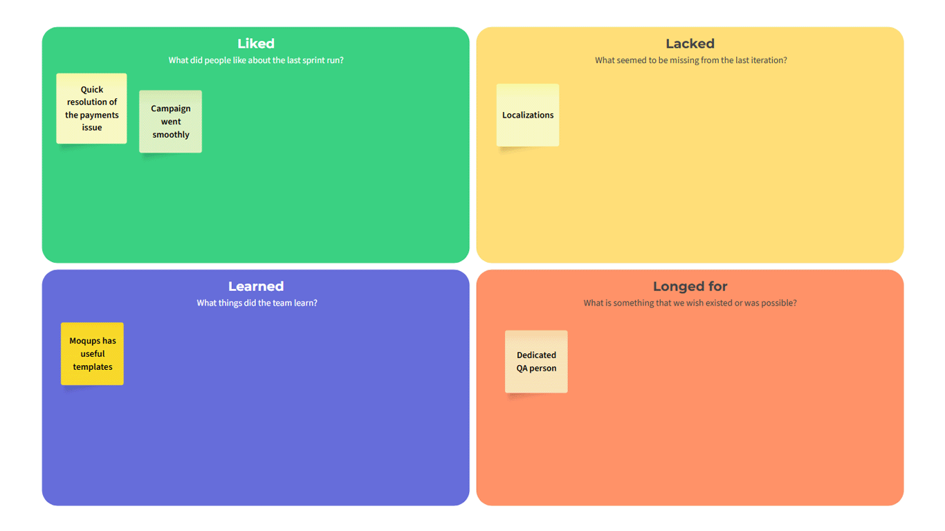 Templates de Retrospectiva | Moqups