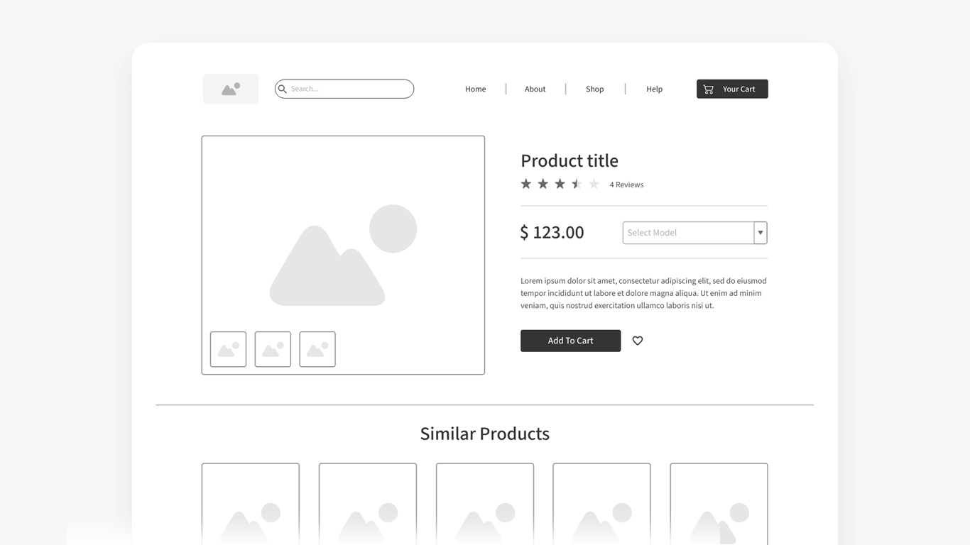 Ecommerce Website Wireframe Template | Moqups