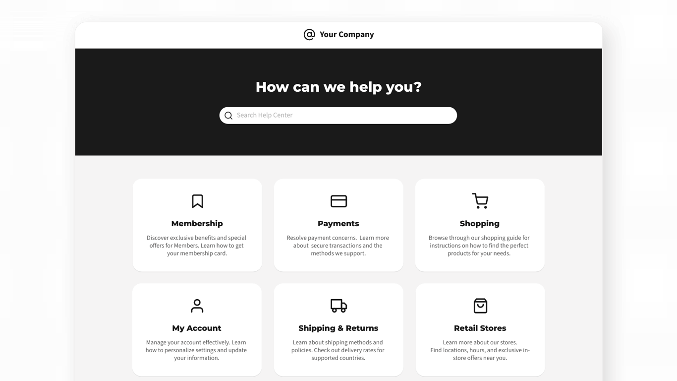 Help Center Wireframe Template | Moqups