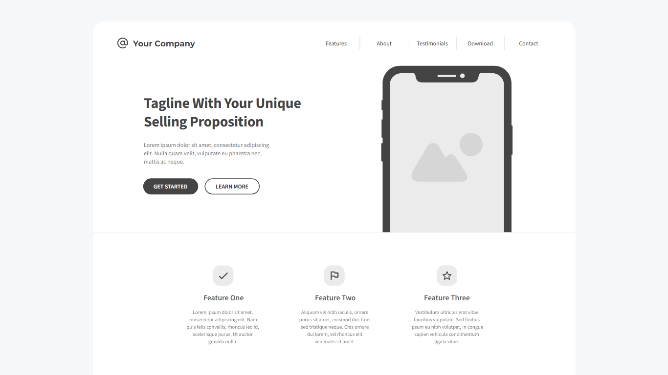 Landing Page Wireframe Template | Moqups