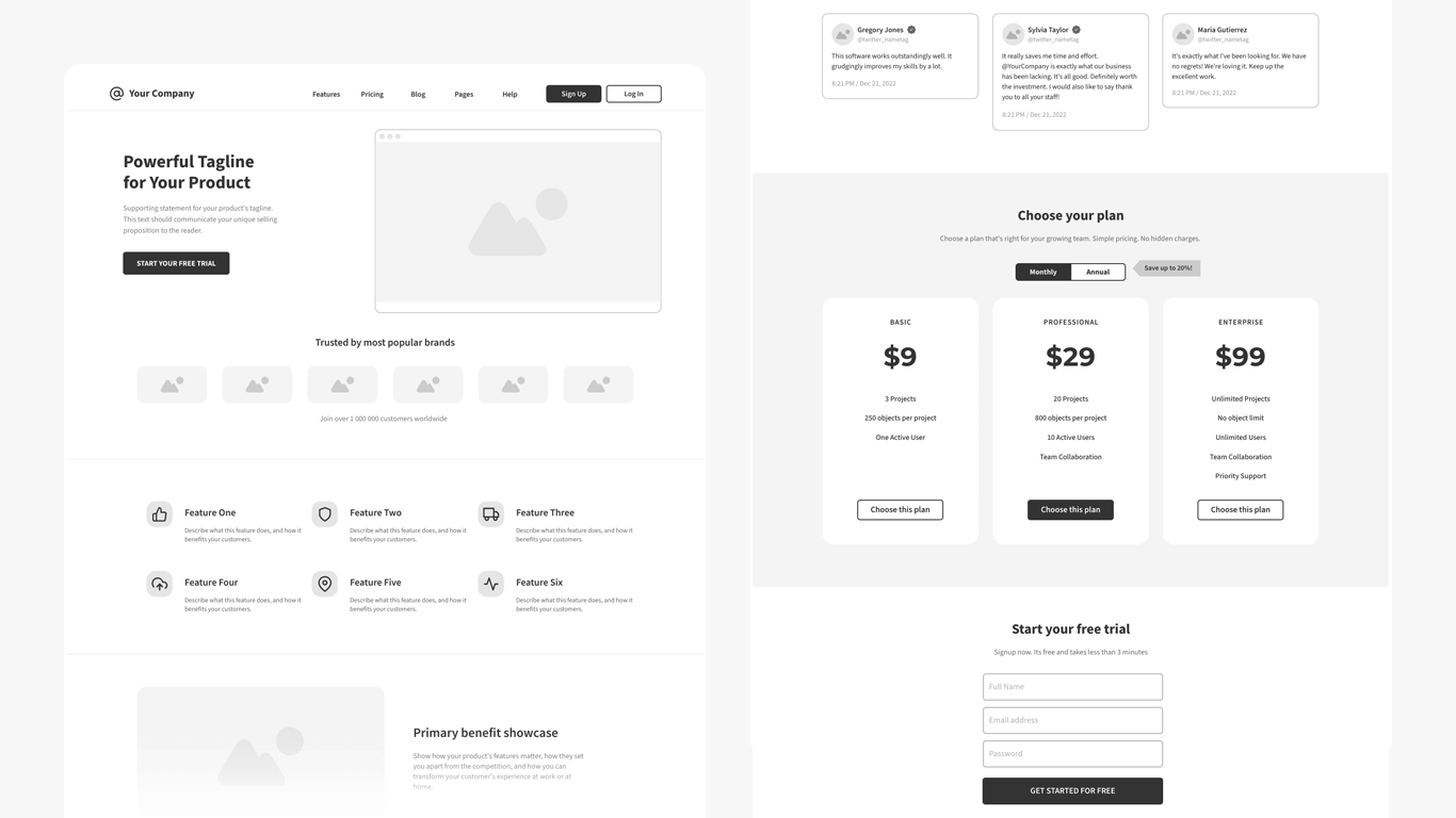 Website Wireframe Templates and Examples | Moqups